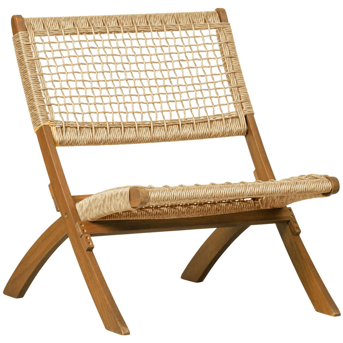 Lois Natural Eucalyptus Wood Garden Folding Chair