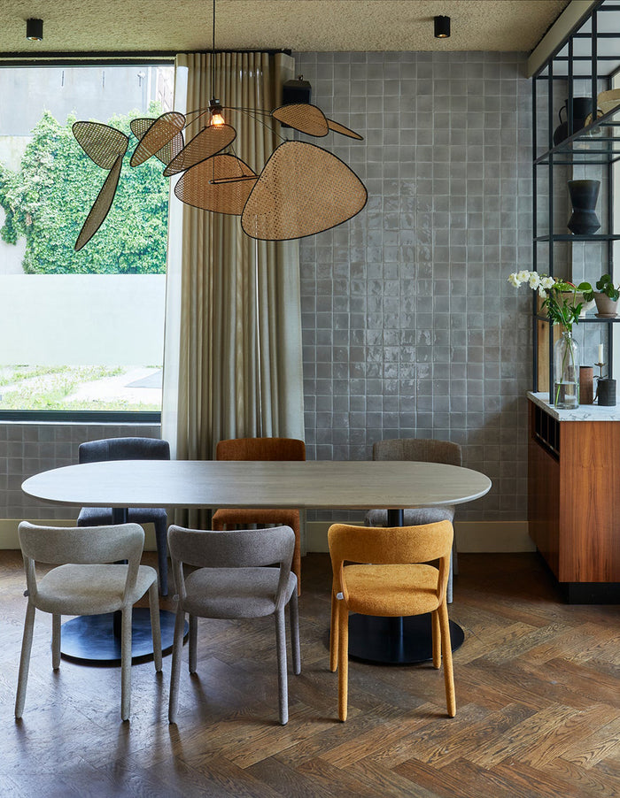 Tablo Oval Double Legs Dining Table