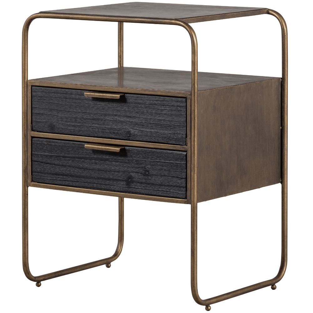 Polite Antique Brass metal/Wood Nightstand by BePureHome