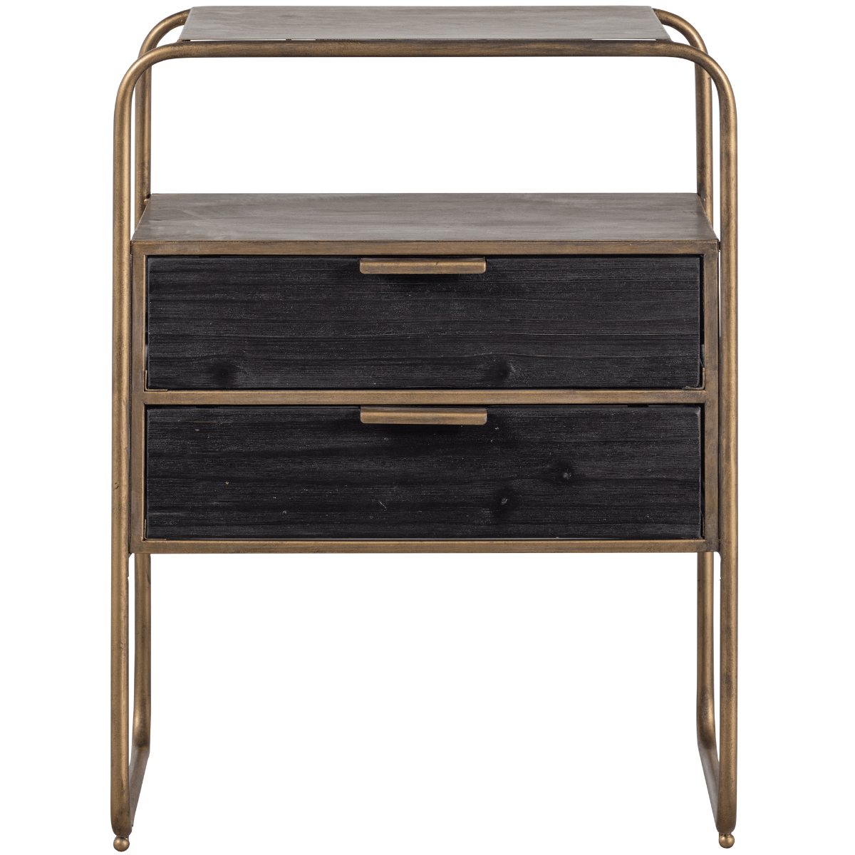 Polite Antique Brass metal/Wood Nightstand by BePureHome