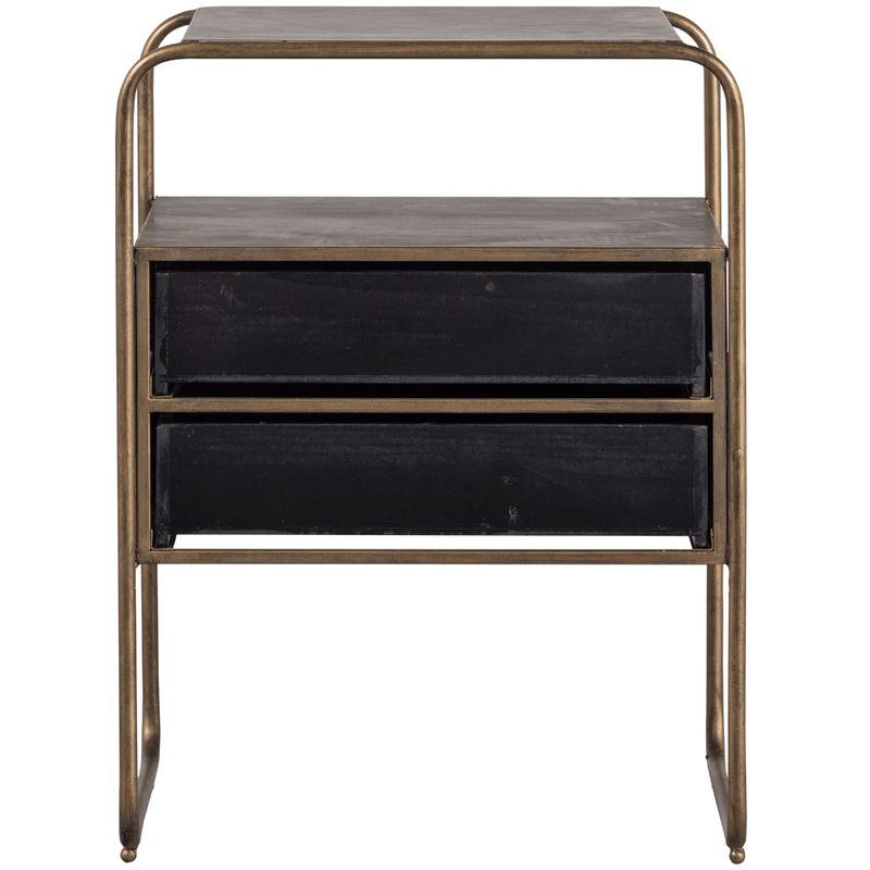 Polite Antique Brass metal/Wood Nightstand by BePureHome