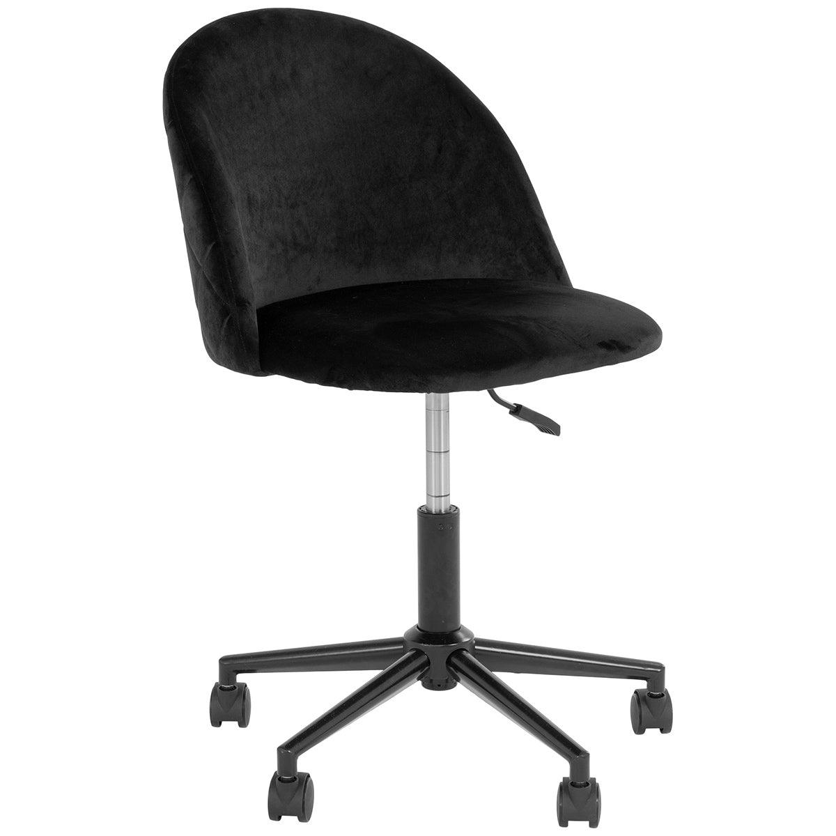 Geneve Black Velvet Office Chair