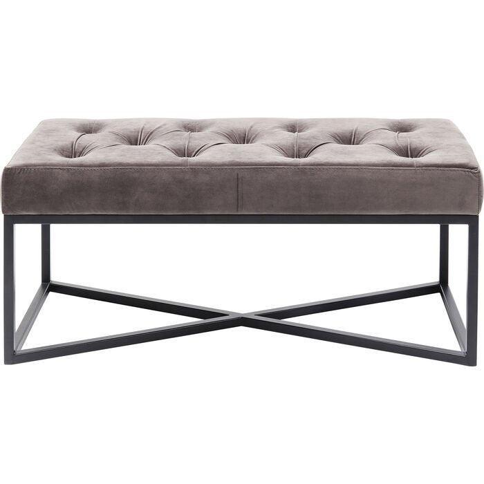 Crossover Grey/Black Velvet Bench by KARE Design