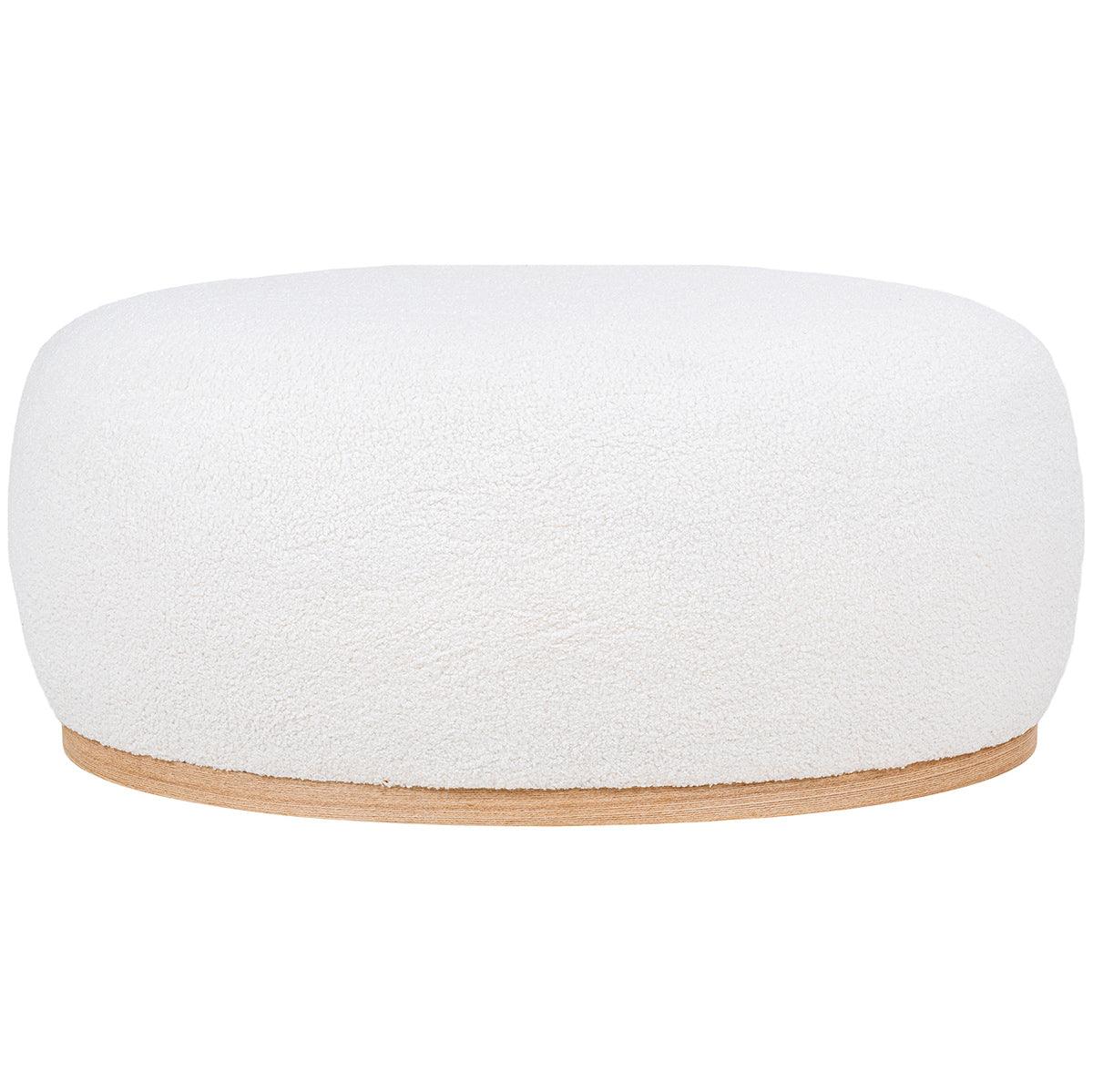 Manhattan White Boucle Pouf