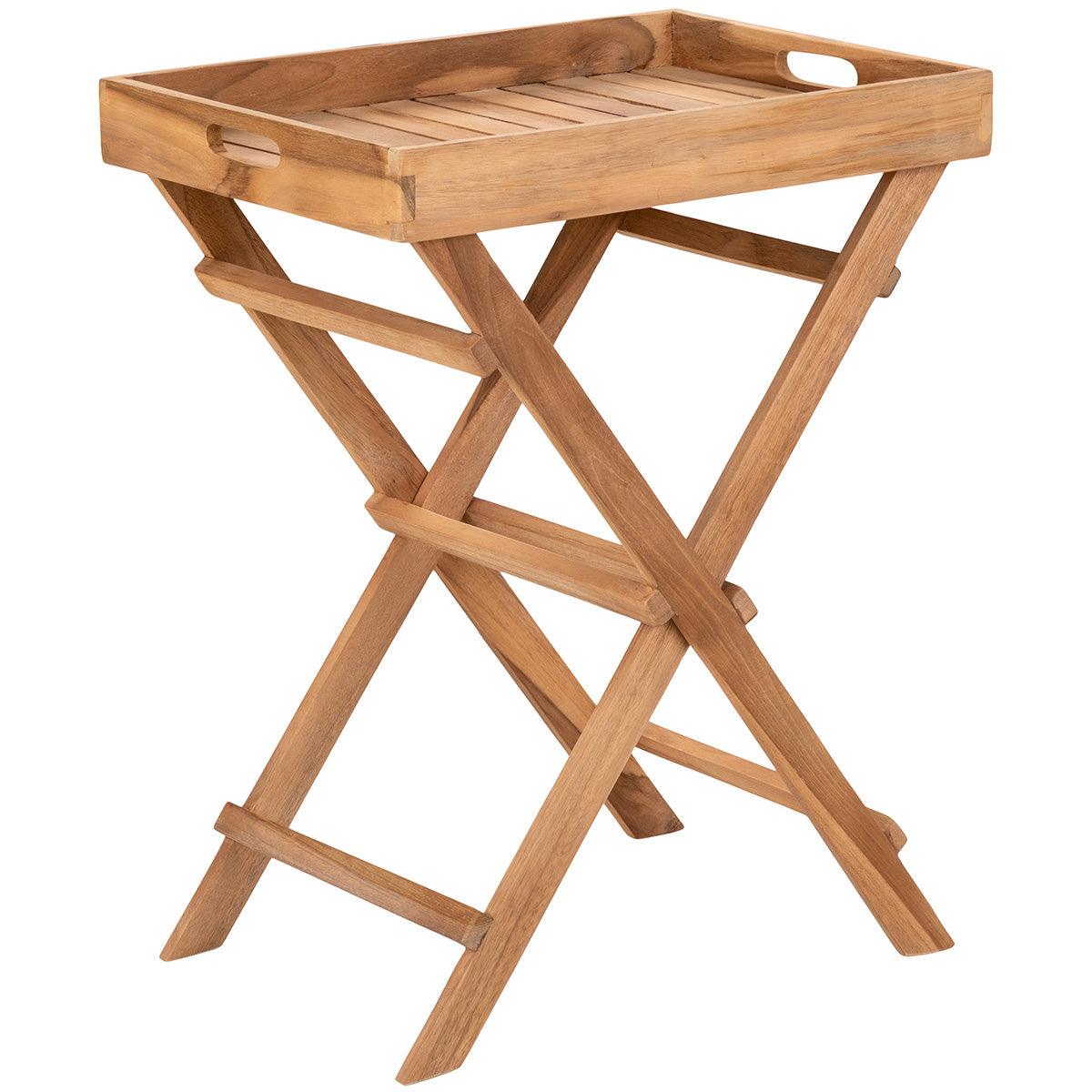 Ronda Natural Teak Wood Tray Table